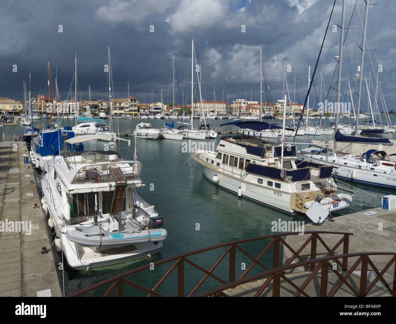 The marina at Lefkada, Greece Stock Photo - Alamy