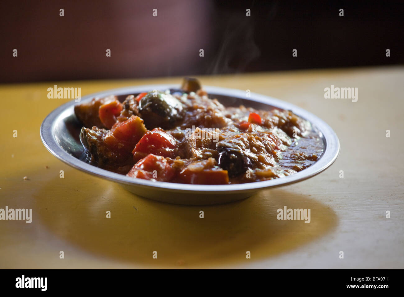 Baigan or Eggplant Masala at a Restaurant in Pushkar India Stock Photo ...