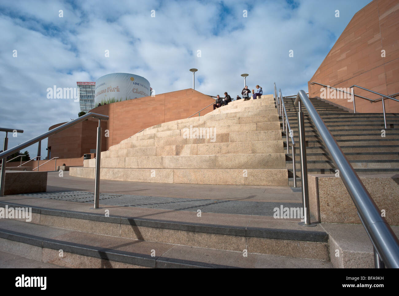 View up Steps near the Liverpool One Shopping Centre to Chavasse Park ...