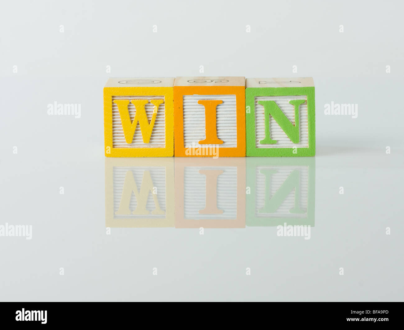 Childs Block Letter Word - Win Stock Photo - Alamy