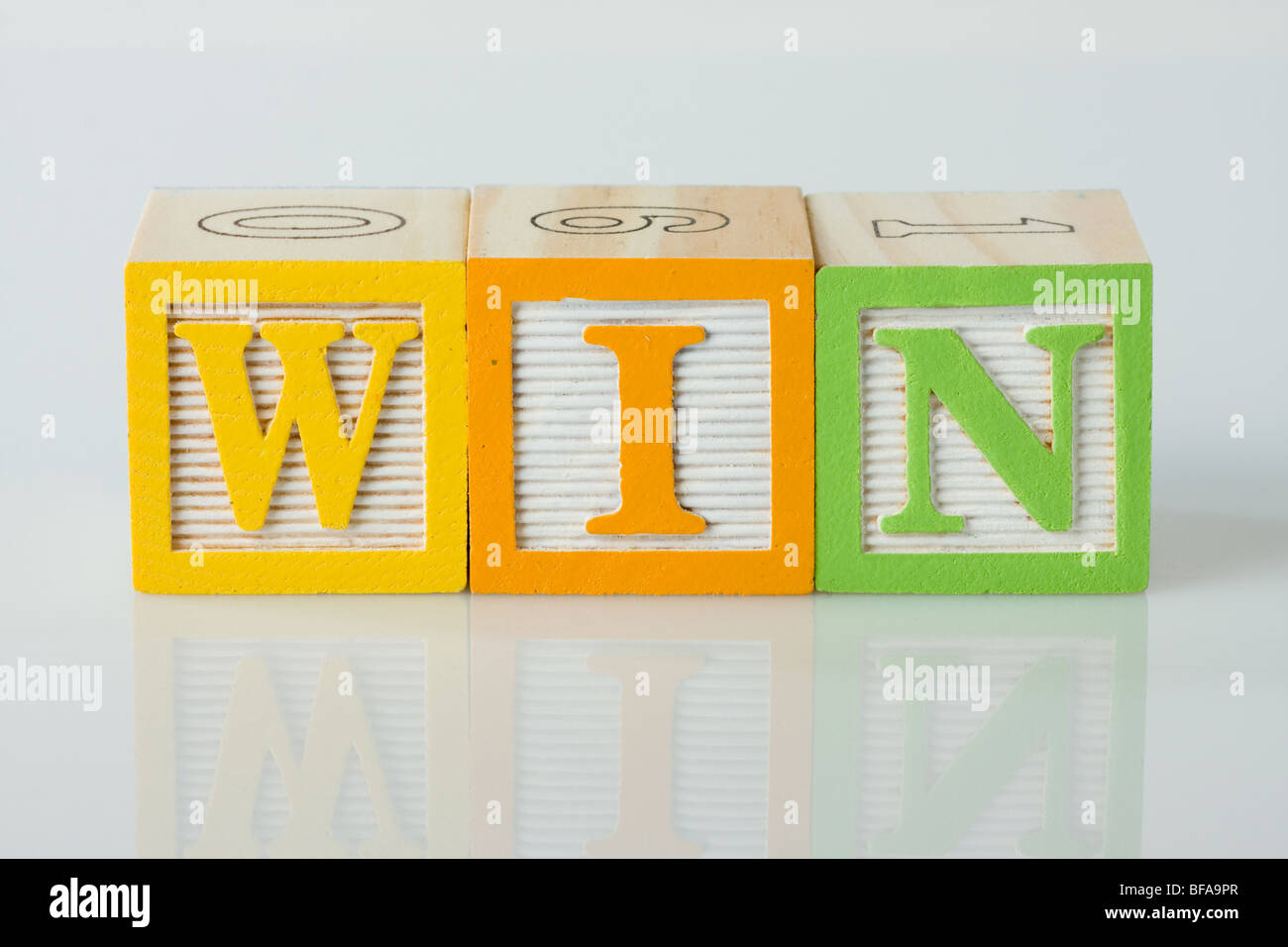 Childs Block Letter Word - Win Stock Photo - Alamy