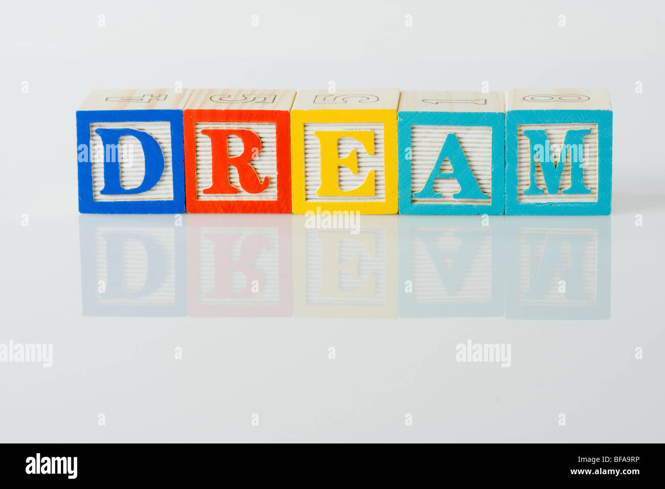 Childs Block Letter Word - Dream Stock Photo - Alamy
