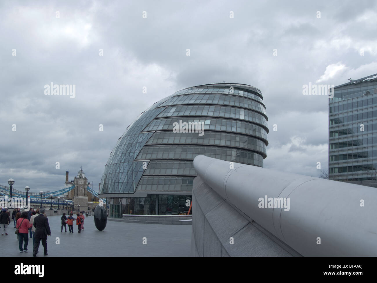 City Hall, on London's South Bank. The historic Tower Bridge can be ...