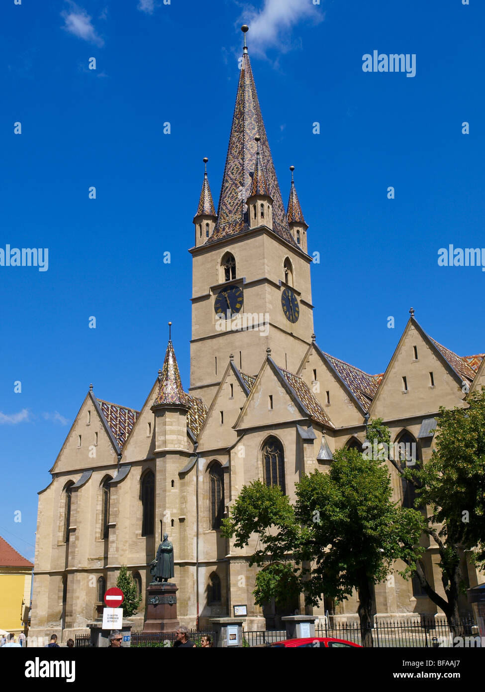 Sibiu, city center, evangelic church Stock Photo - Alamy