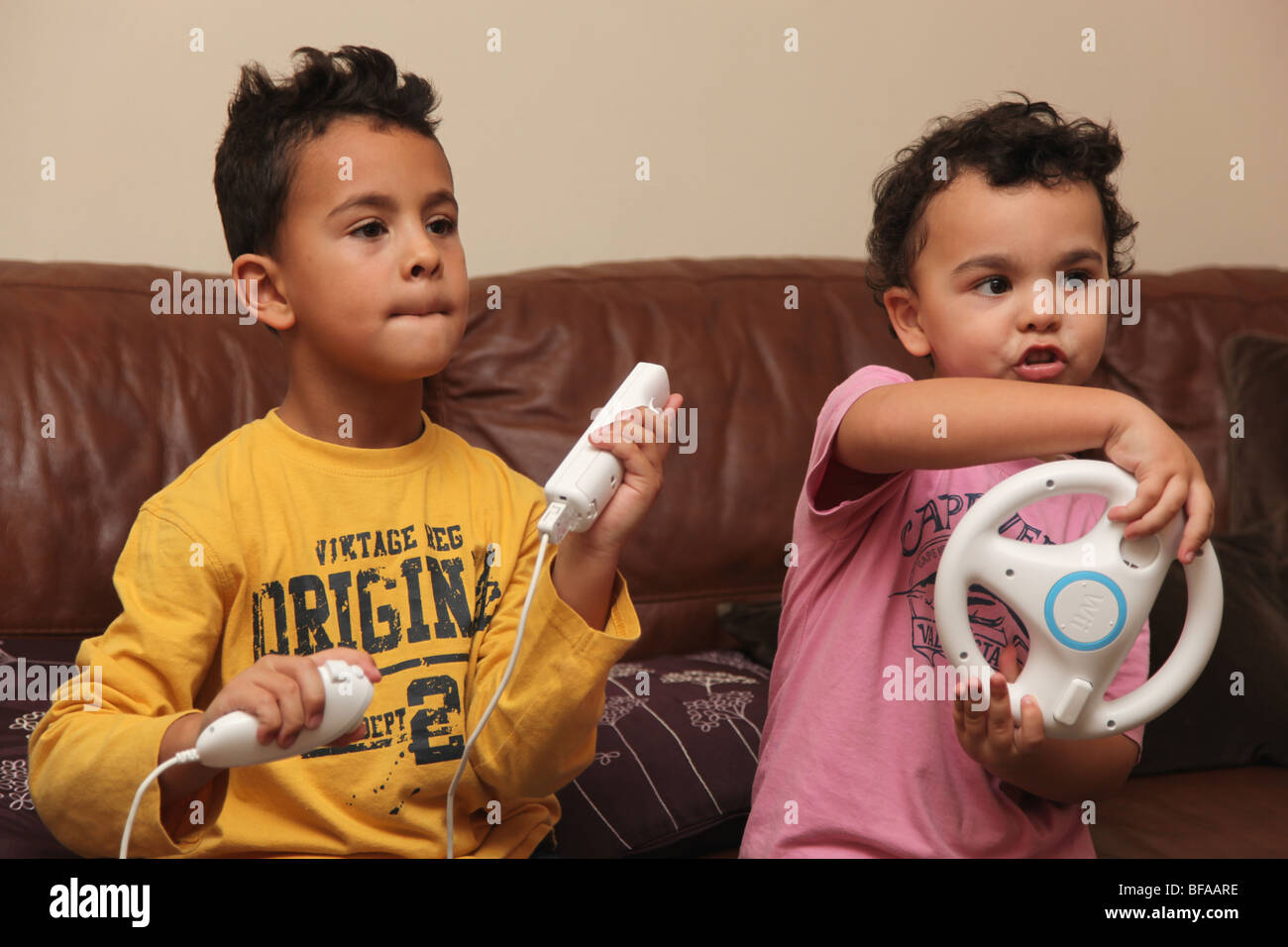 Kids Playing Nintendo Wii High Resolution Stock Photography and Images ...