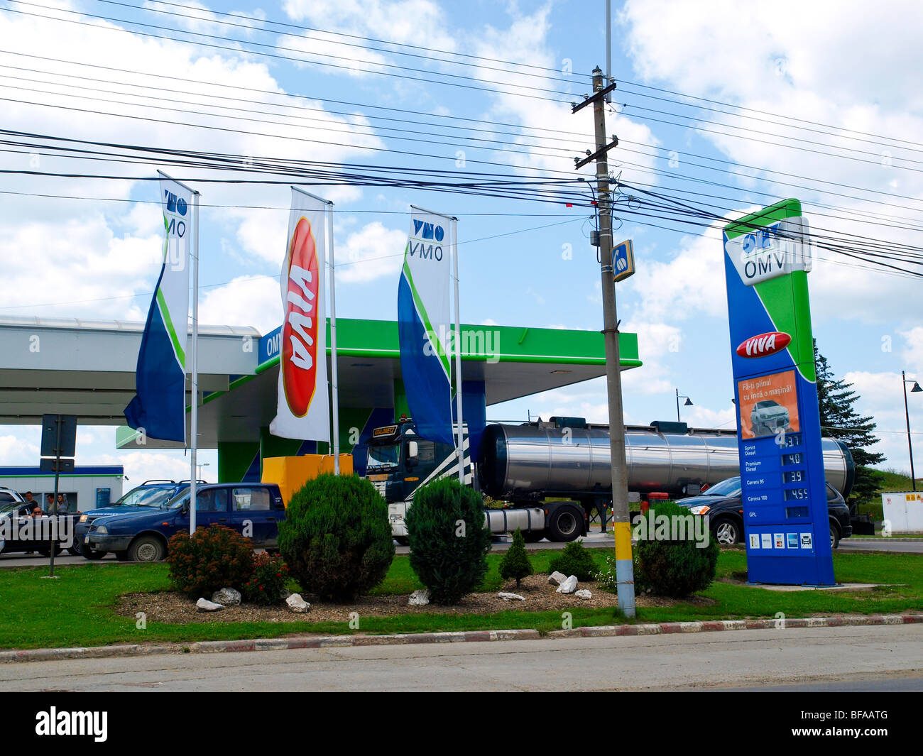 industrial area, gas station OMV, viva Stock Photo - Alamy