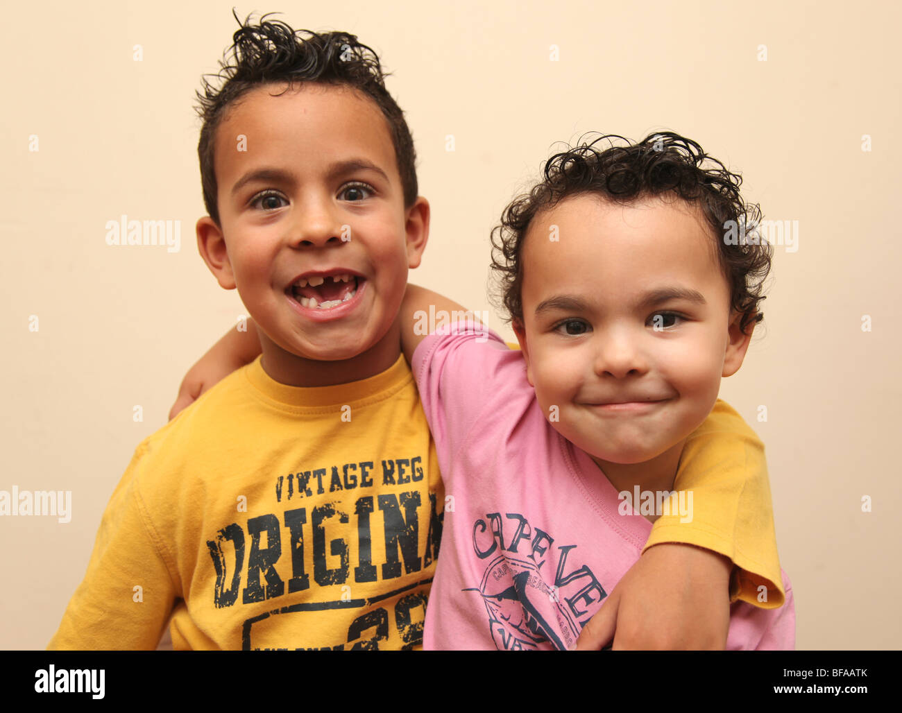 Mixed race brothers Stock Photo - Alamy