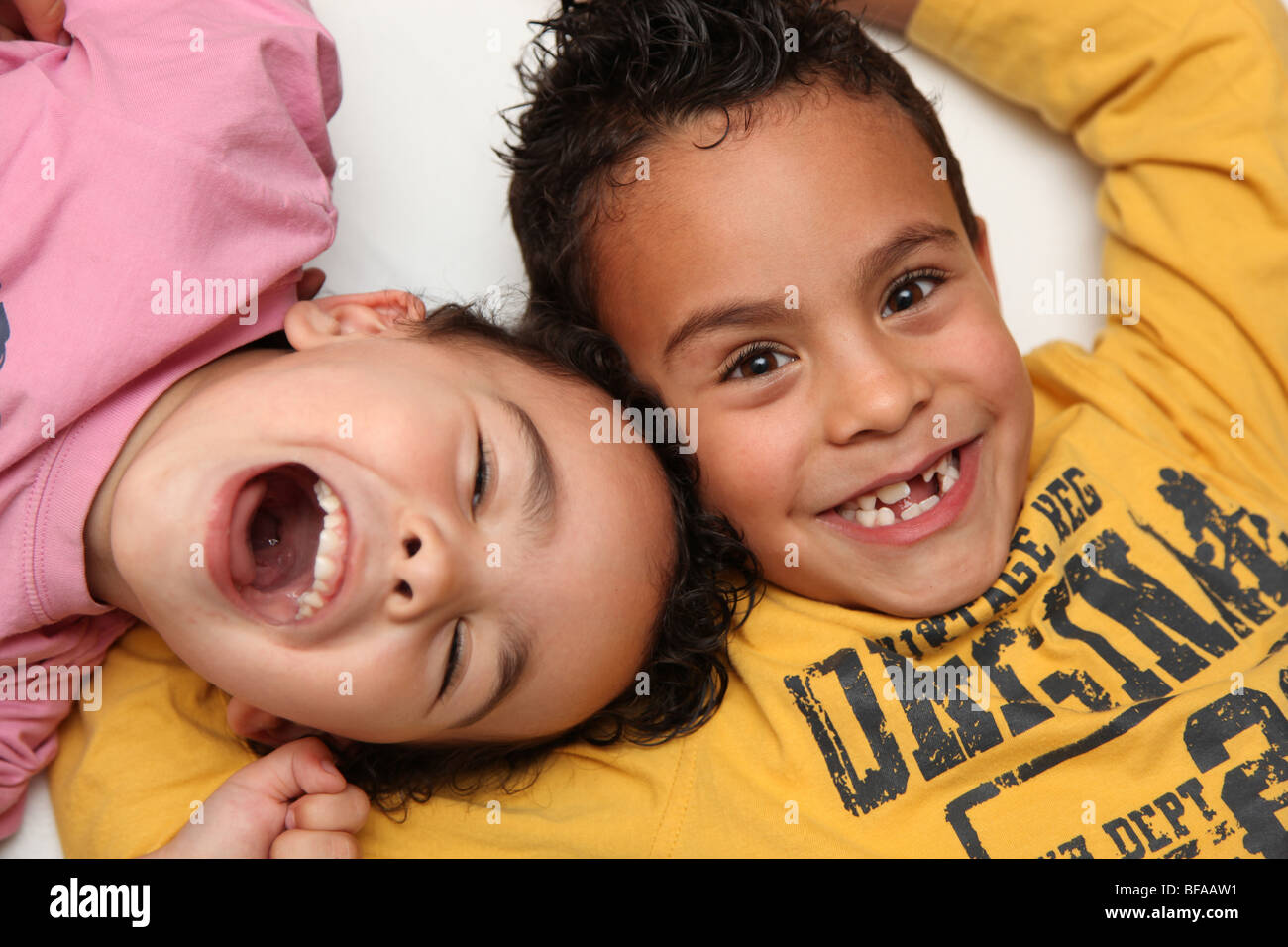 Mixed Race Brothers Stock Photo Alamy
