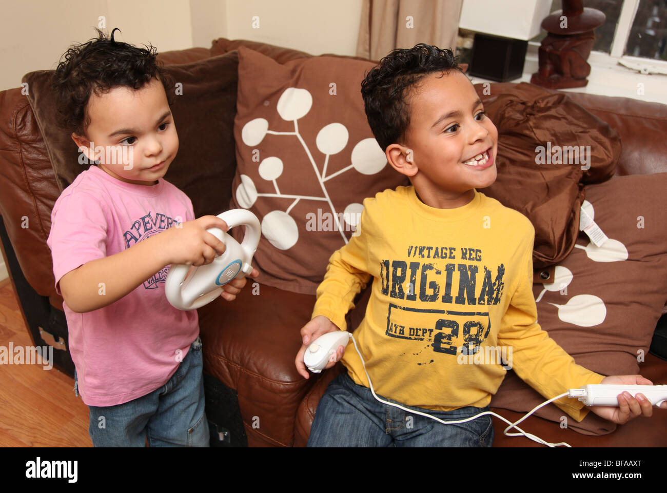 Kids Playing Nintendo Wii High Resolution Stock Photography and Images ...