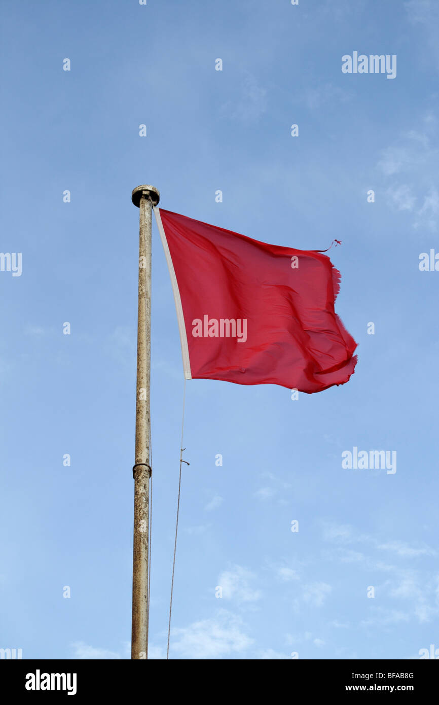 Red Flag warning of dangerous sea's Stock Photo - Alamy