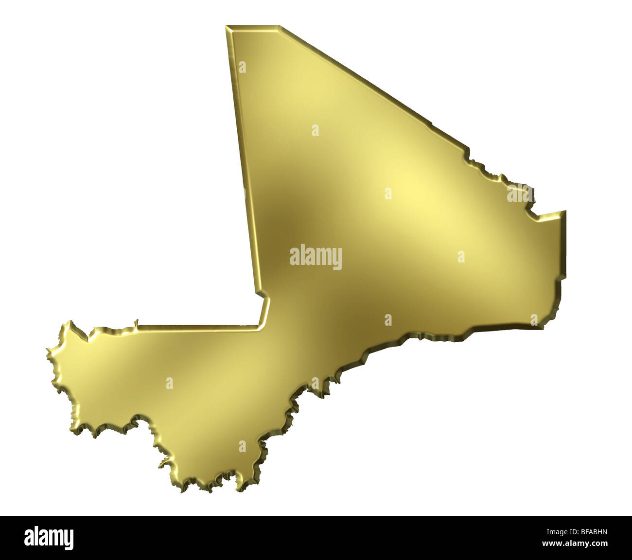 Mali 3d golden map Stock Photo - Alamy