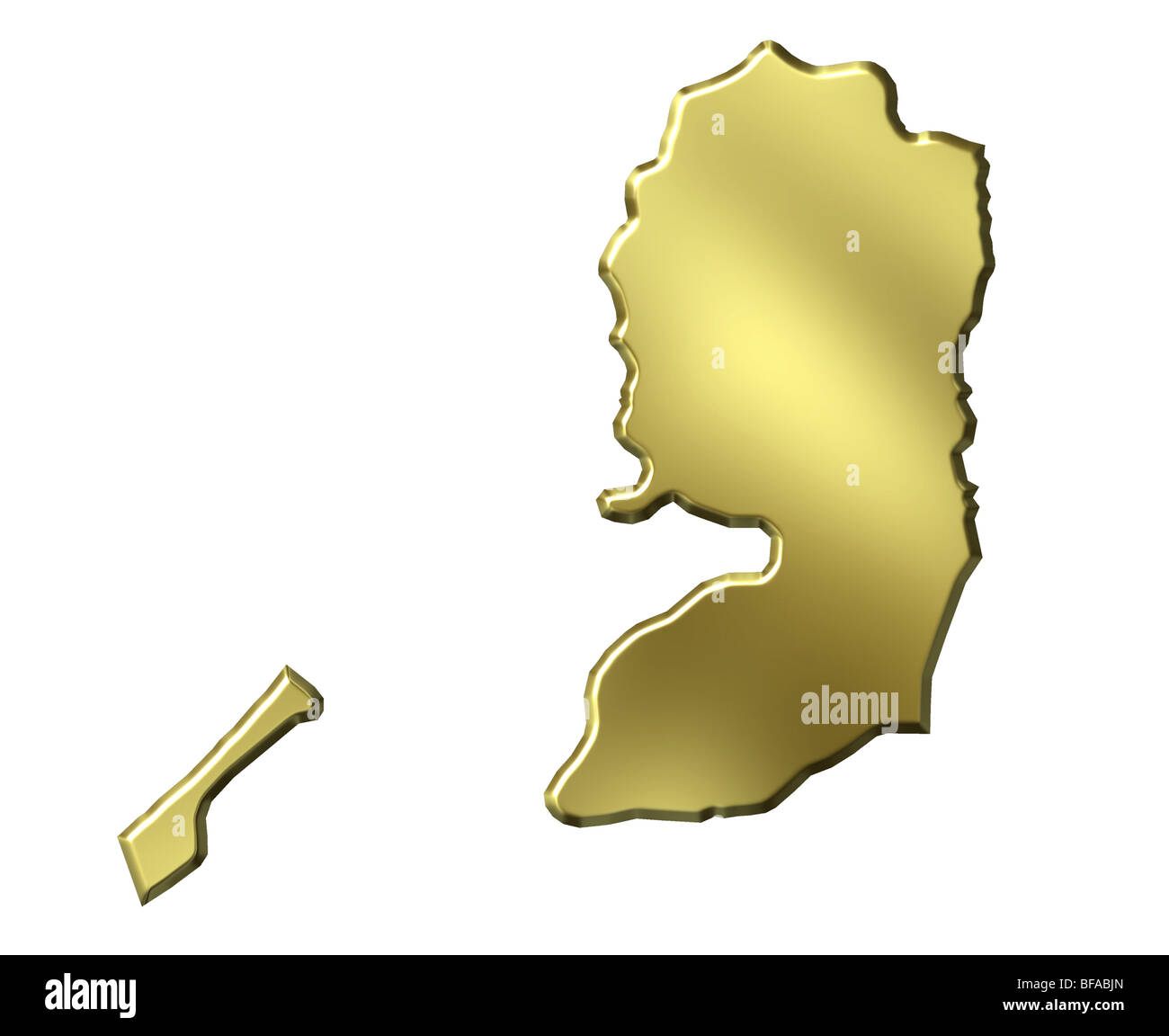 Palestine 3d golden map Stock Photo - Alamy