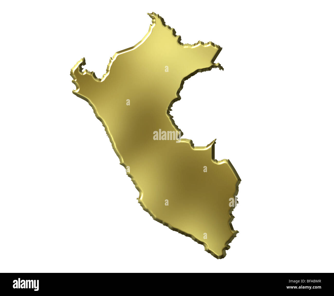 Peru 3d golden map Stock Photo - Alamy