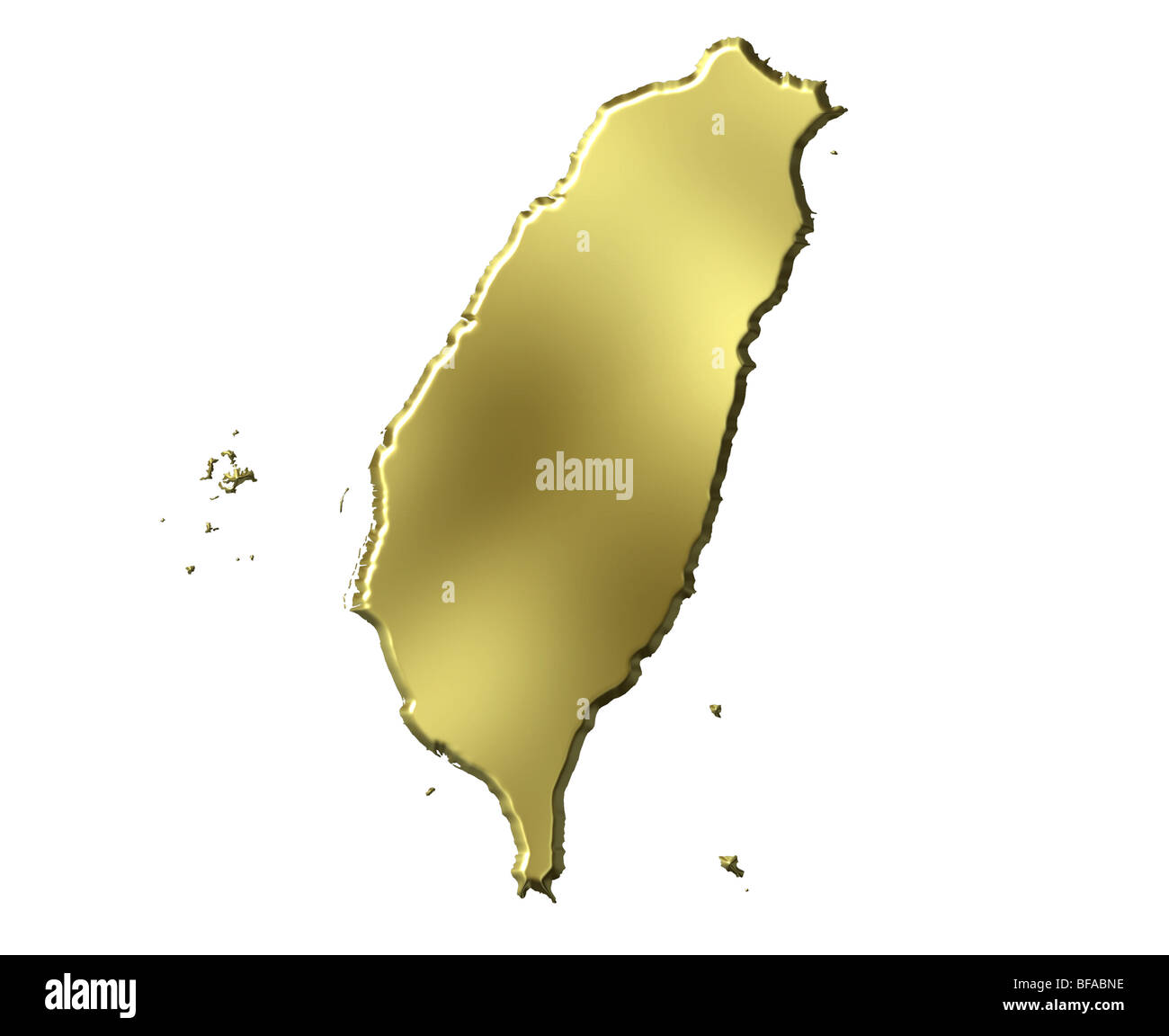 Taiwan 3d golden map Stock Photo - Alamy
