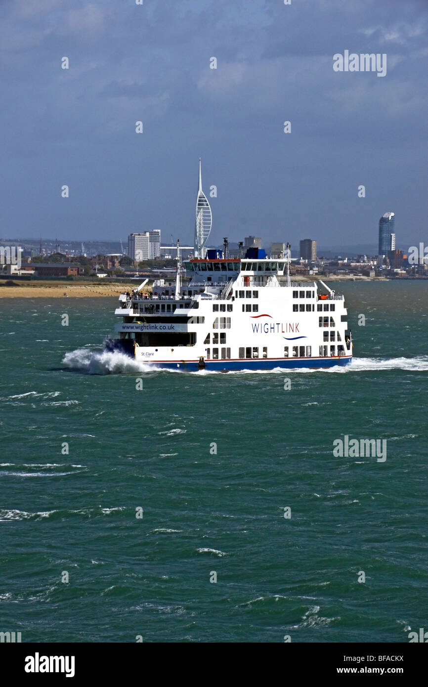 Wightlink Isle of Wight ferry St Clare en route from Portsmouth to Ryde ...
