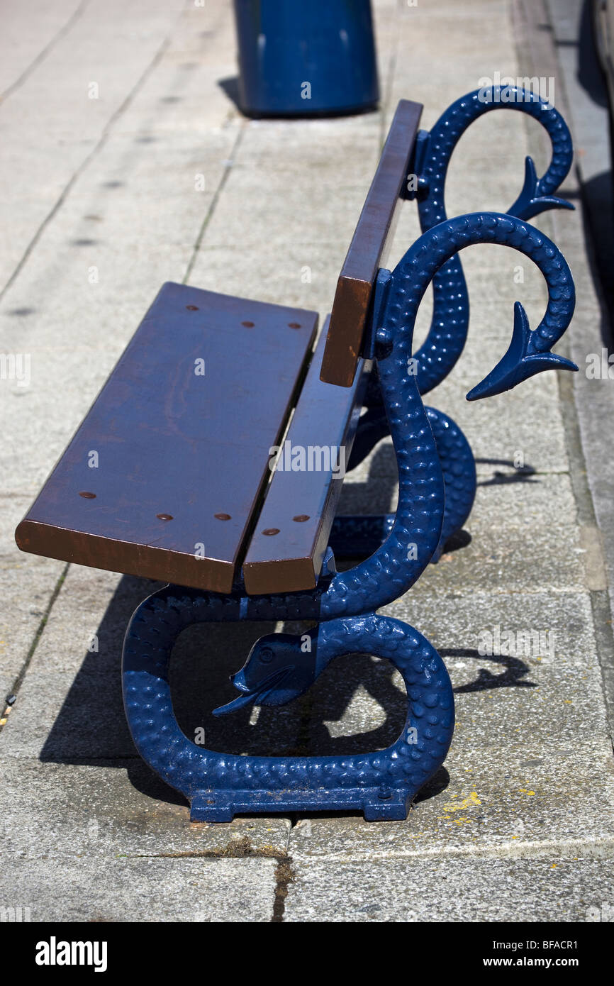 Seafront Bench with Serpent or snake design Marine Terrace Aberystwyth ...