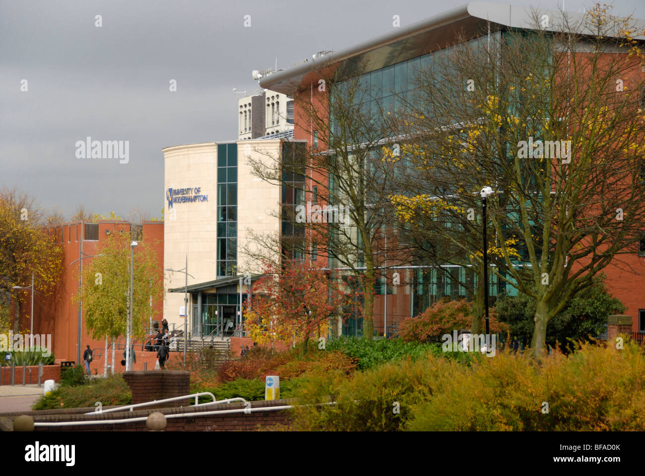 Wolverhampton university exterior outside autumn dramatic lighting ...