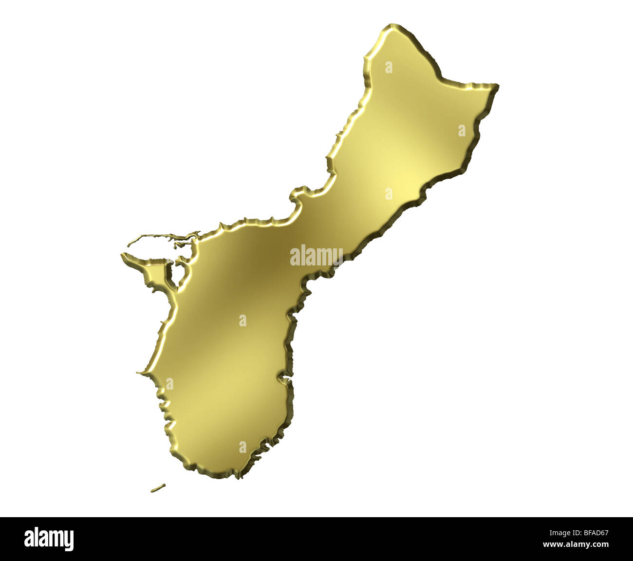 Guam 3d golden map Stock Photo - Alamy