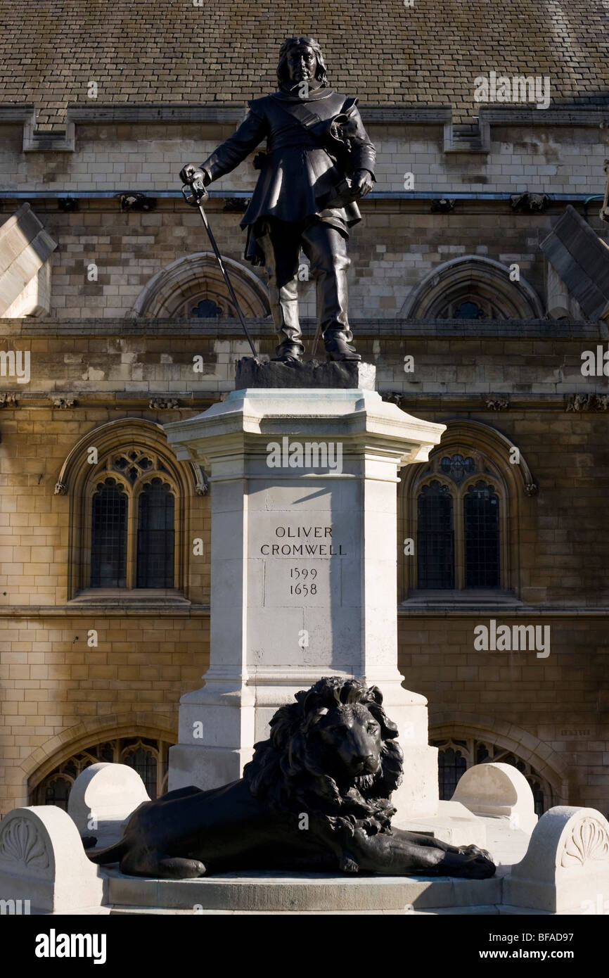 Bronze statue to Lord Protector, Oliver Cromwell, outside the British Parliament's Westminster ...