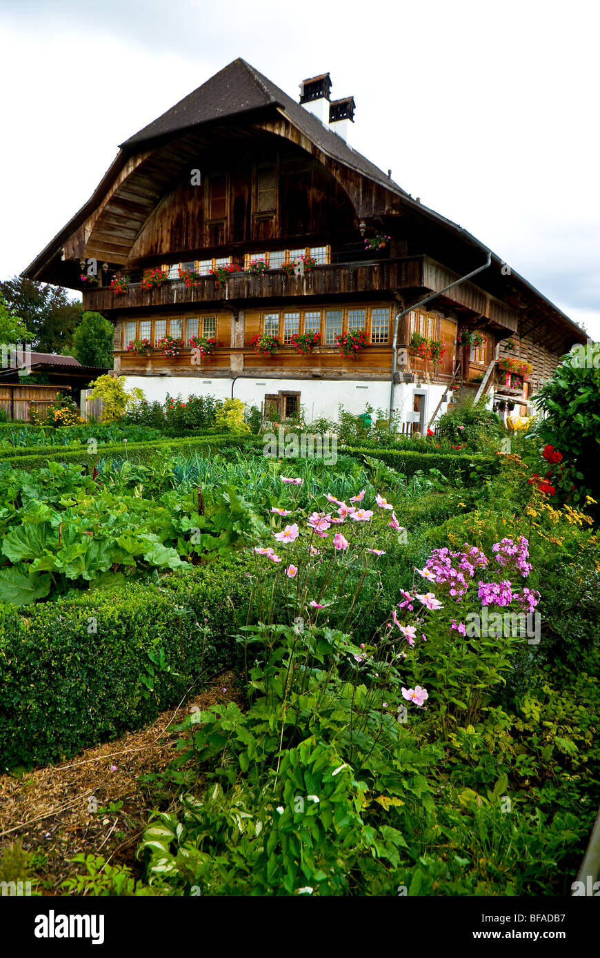 Switzerland swiss architecture timber house hi-res stock photography ...
