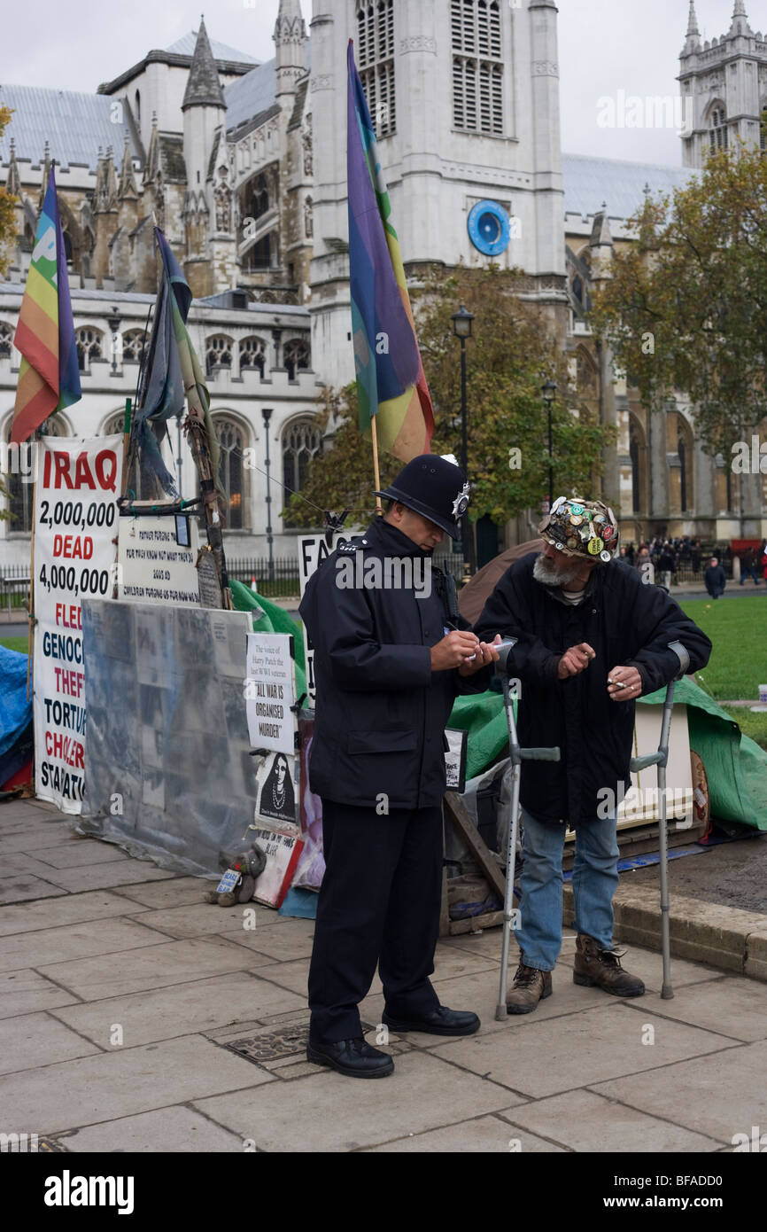 The parliament square anti war protester hi-res stock photography and ...