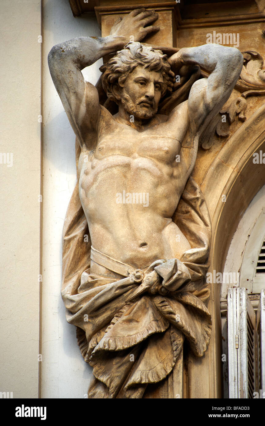 Baroque statues supporting window - Festetics Baroque Palace (1745-1887 ...