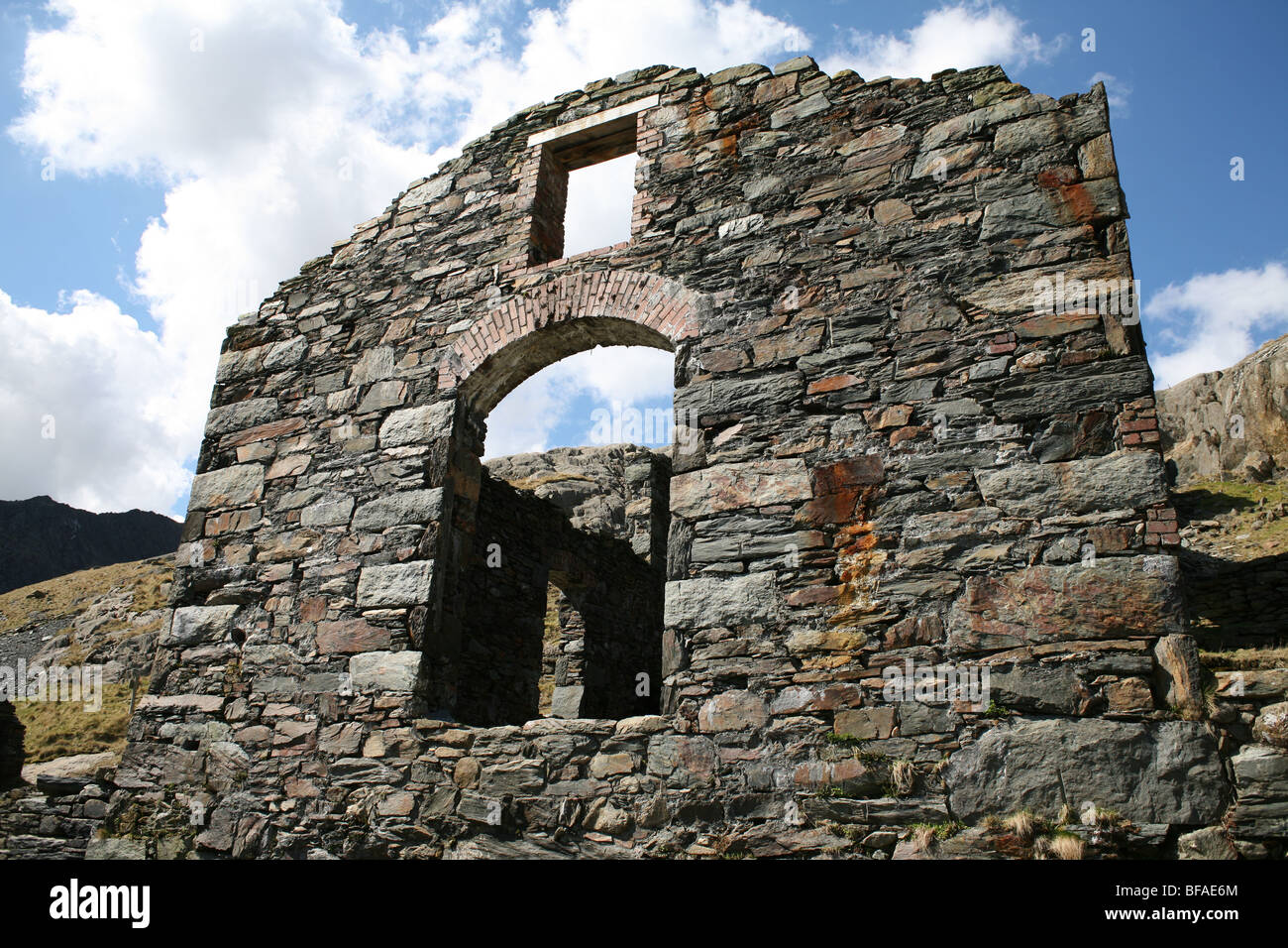 Snowdon miners buildings Stock Photo - Alamy