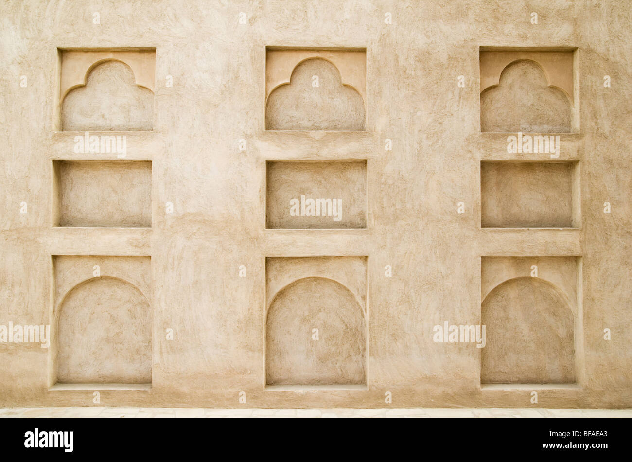 Building wall detail in Bastakiya heritage area of Bur Dubai, Dubai ...