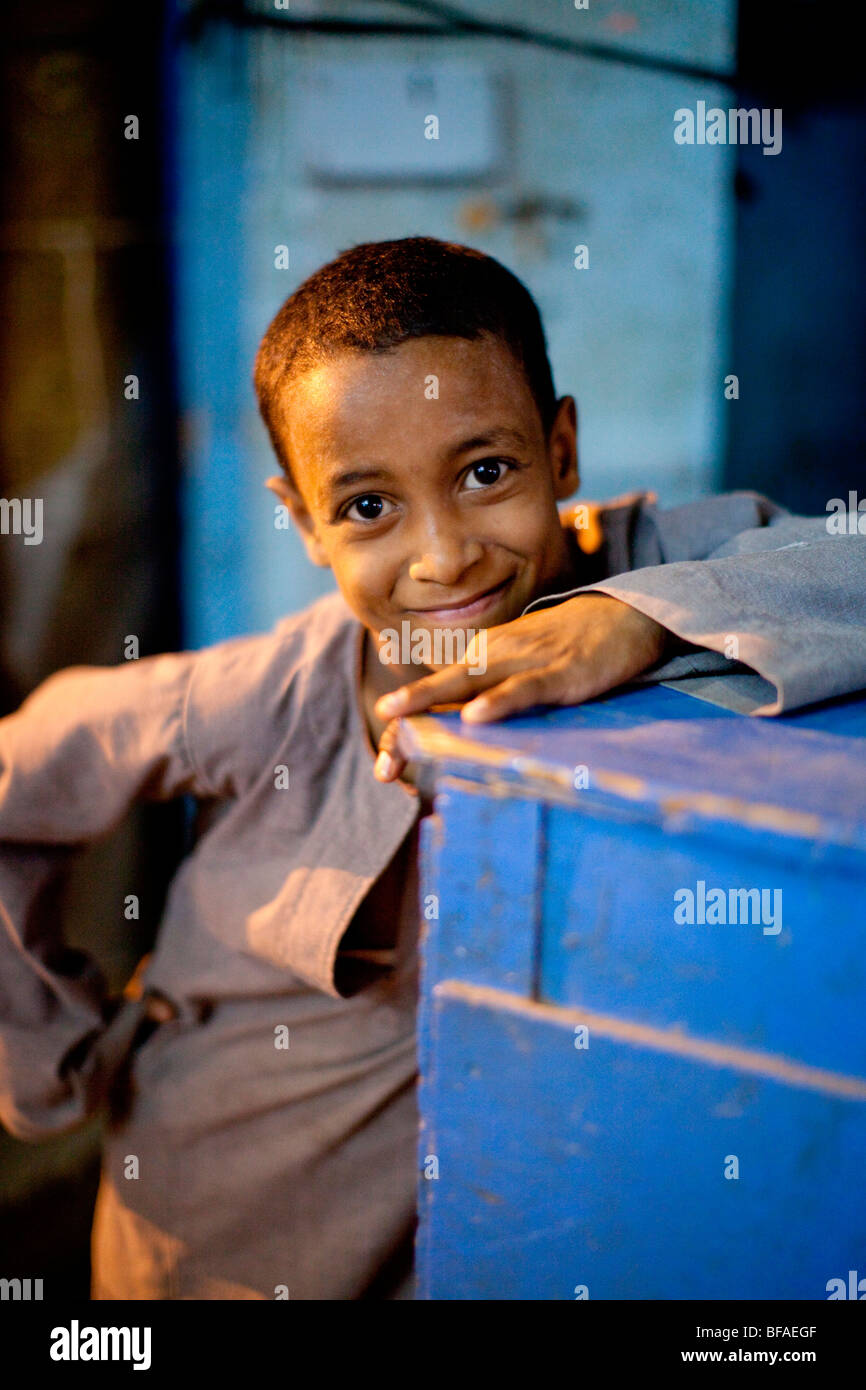Arab boy at the night market, Esna, Egypt Stock Photo - Alamy