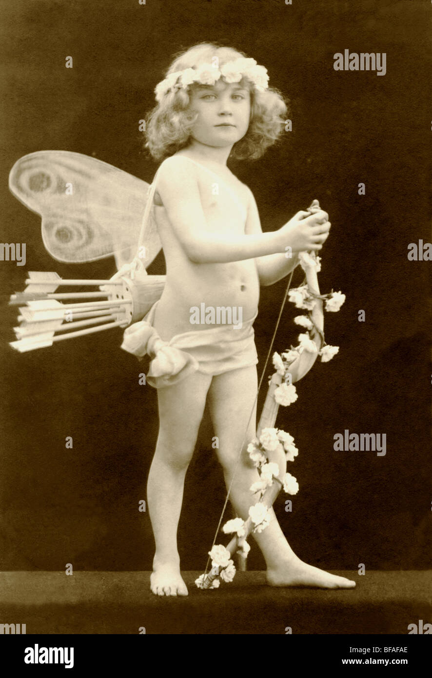 Little Boy Winged Cupid Stock Photo - Alamy