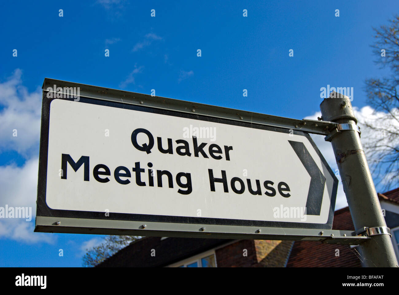 quaker meeting house sign in richmond upon thames, surrey, england ...