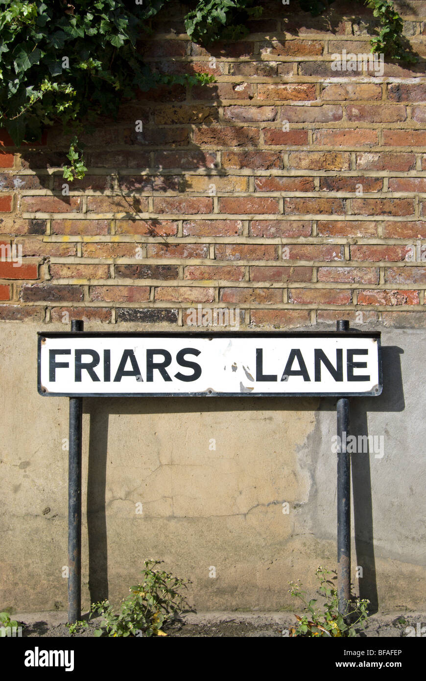 street name sign for friars lane, richmond upon thames, surrey, england ...