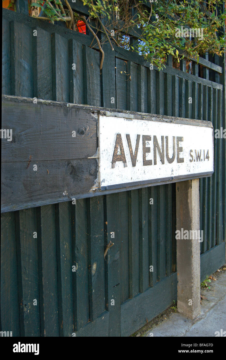 street name sign with name missing, only the word avenue remaining with ...