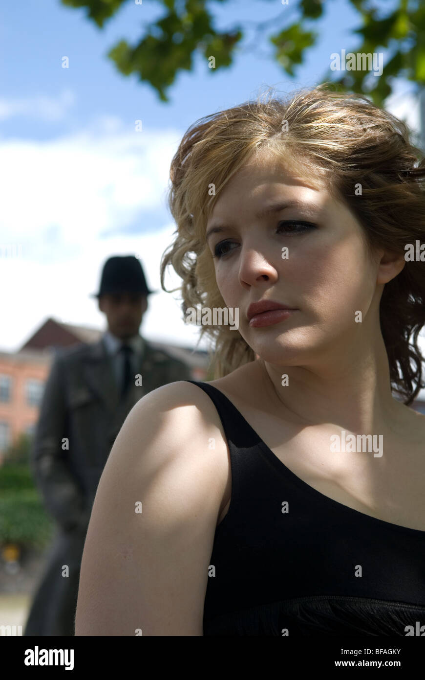 Woman being followed hi-res stock photography and images - Alamy