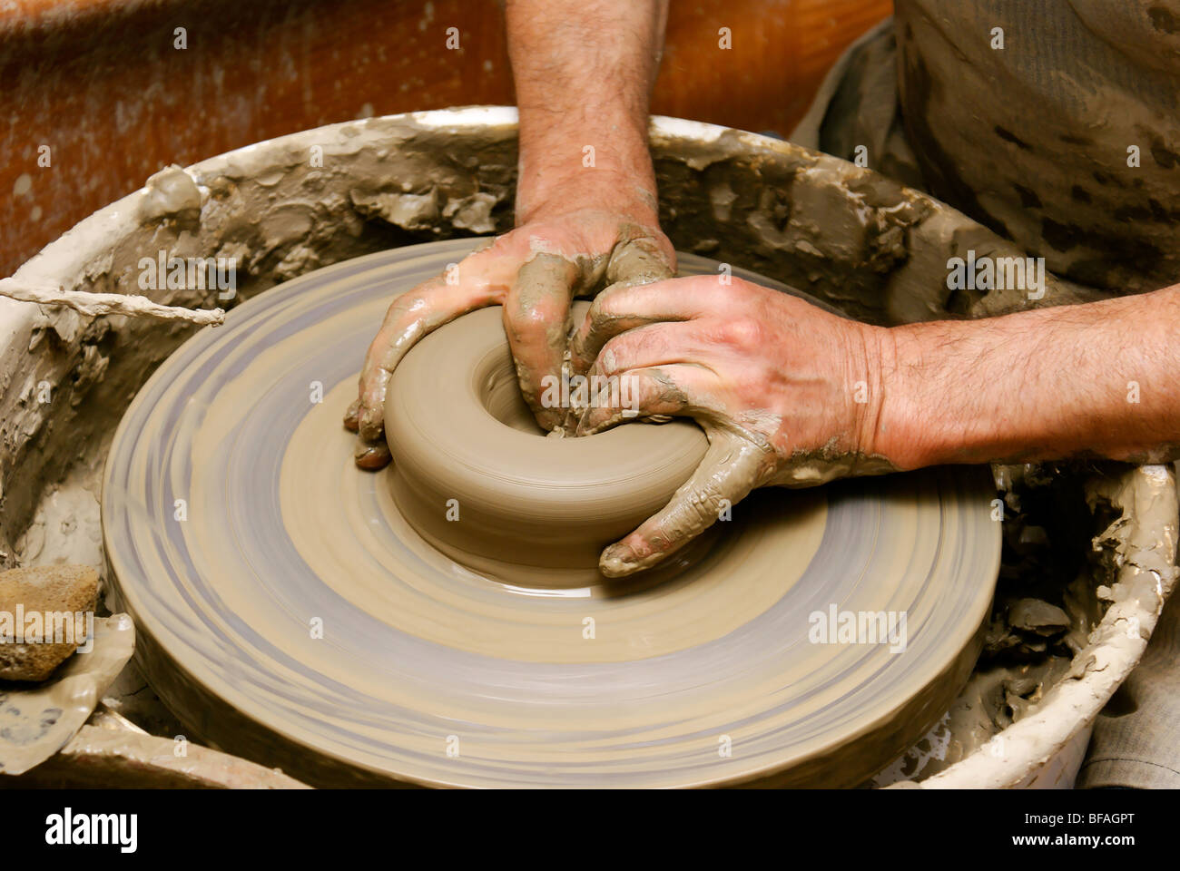Pottery handcraft close-up on Crete island, Greece Stock Photo - Alamy