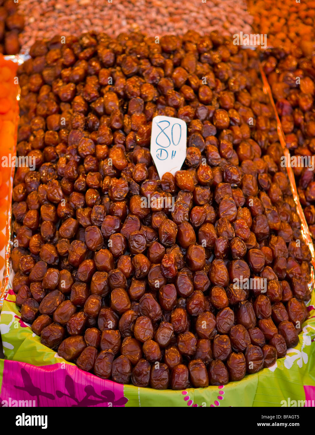 MARRAKESH, MOROCCO - dates in bin, in Djemaa el Fna plaza Stock Photo ...