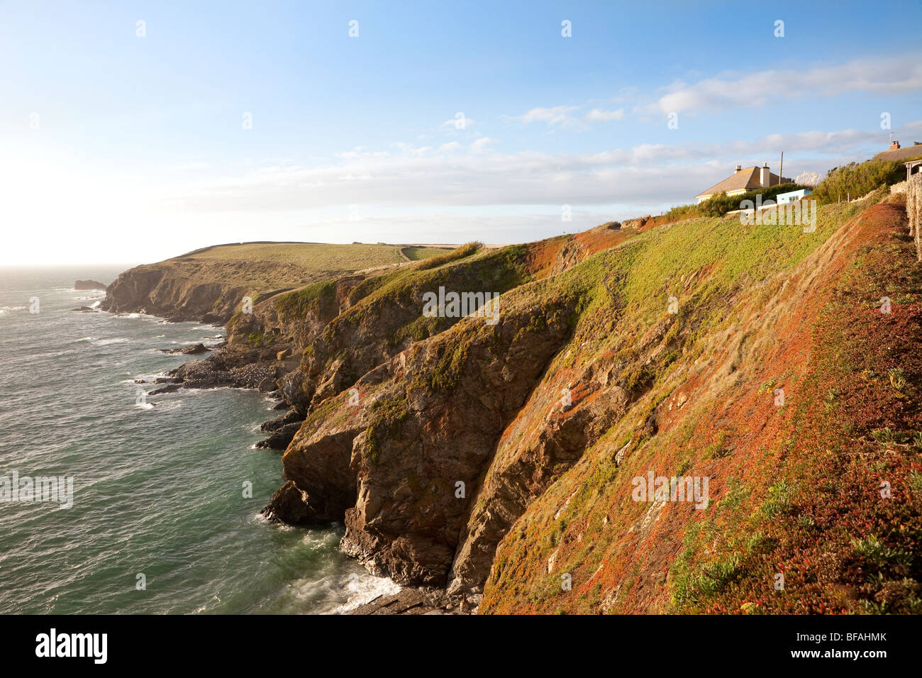 View of sea and cliffs, Far West of Cornwall, UK Stock Photo - Alamy