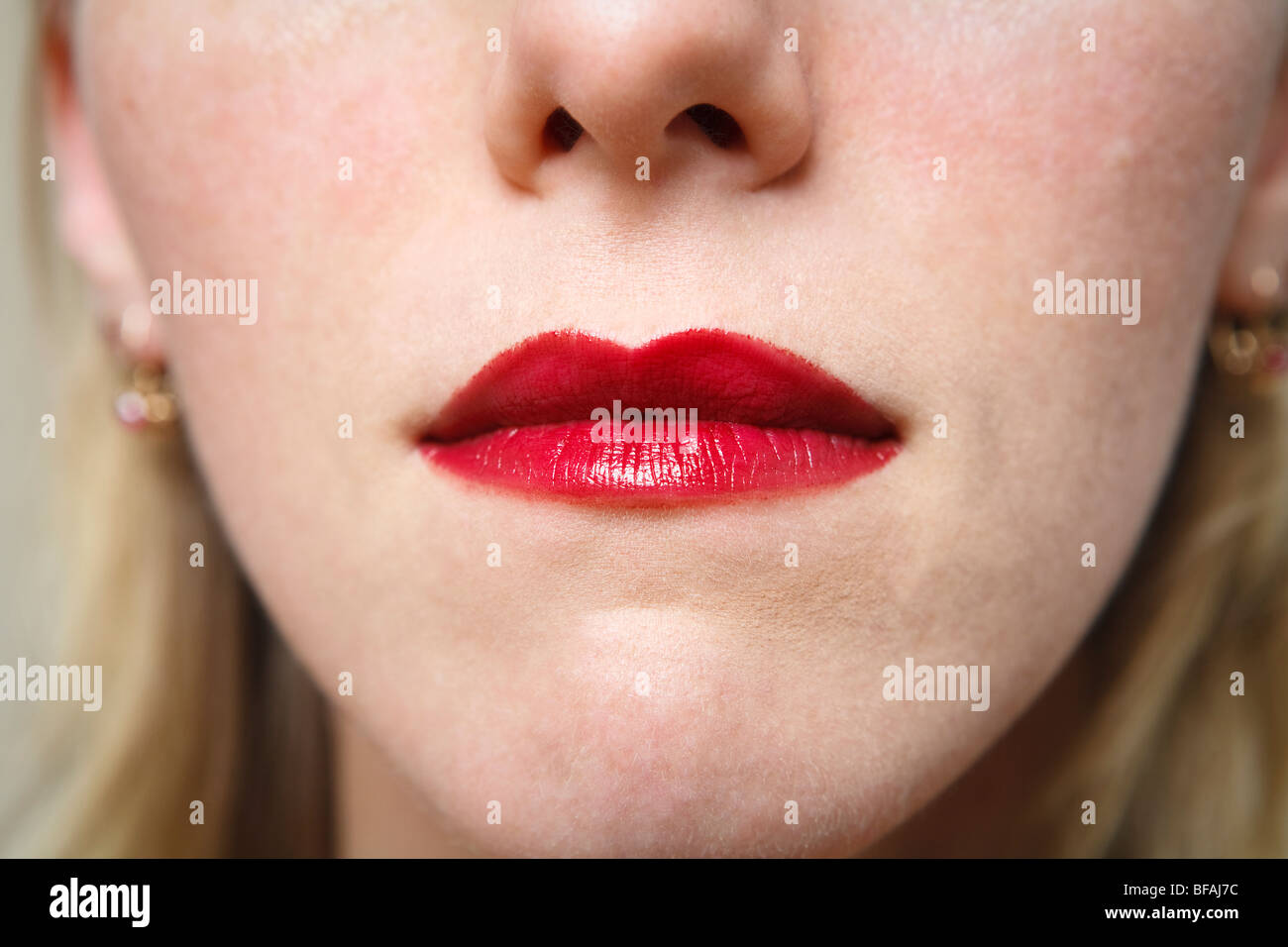 Partial portrait of a young woman's face Stock Photo - Alamy