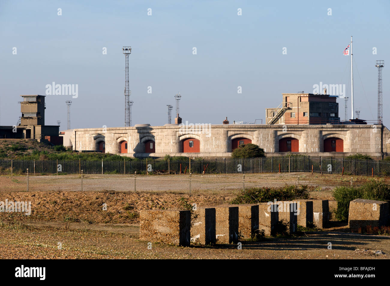 Landguard fort, with WW2 anti-invasion blocks in the foreground ...