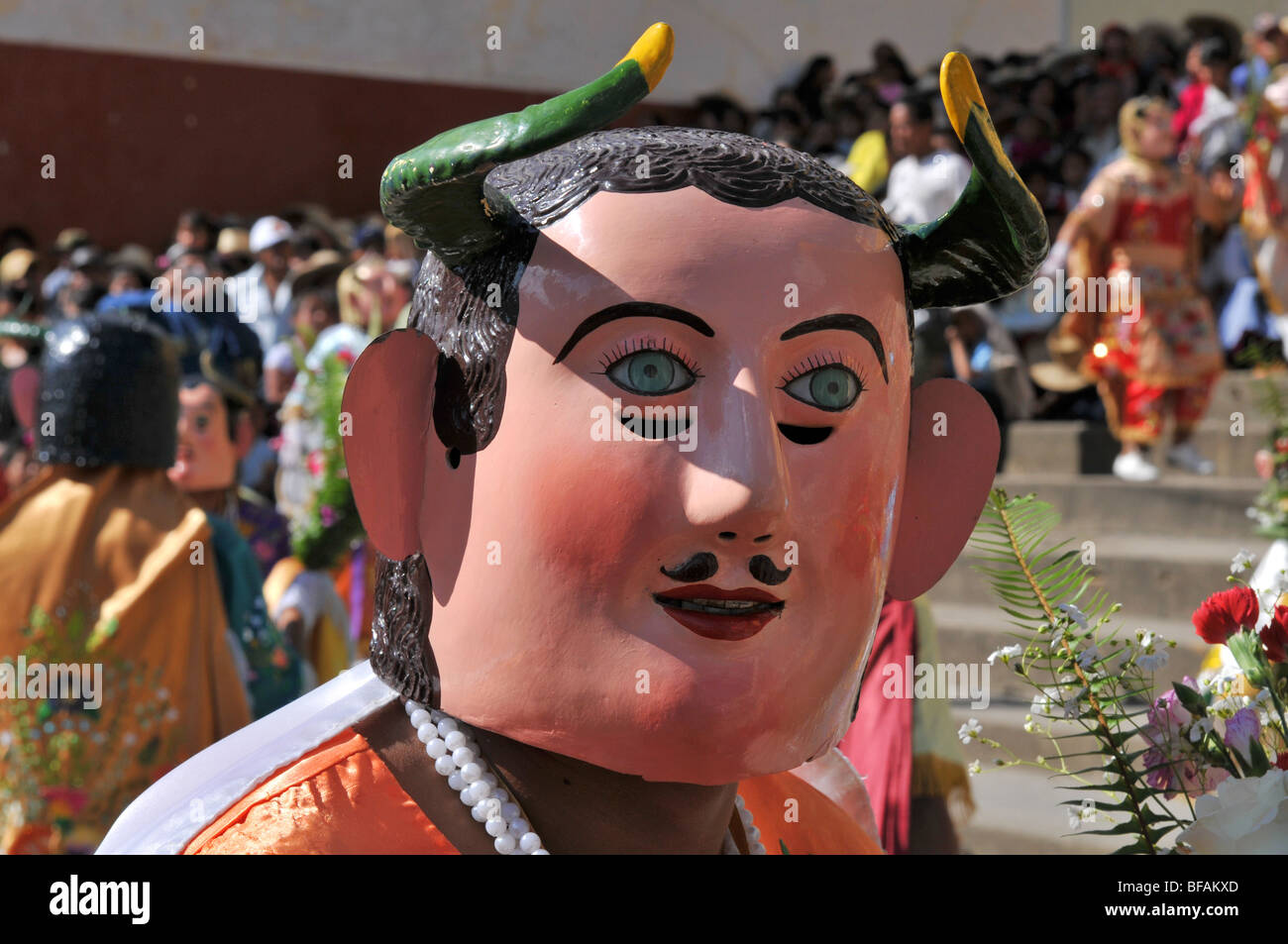 Peruvian folklore dance "Los Diablos" in Cajabamba Stock Photo - Alamy