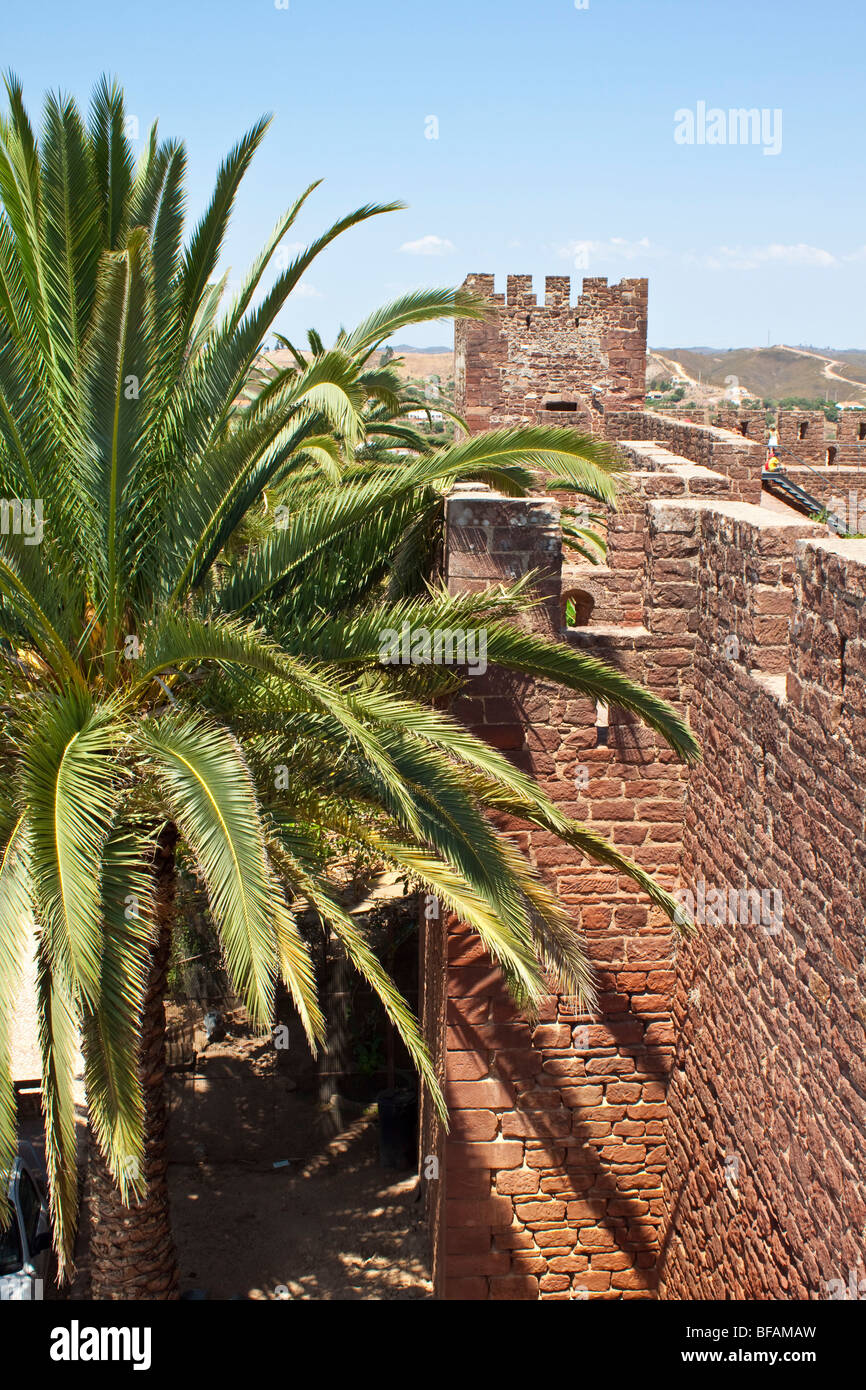 Side wall of Silves Castle Stock Photo - Alamy