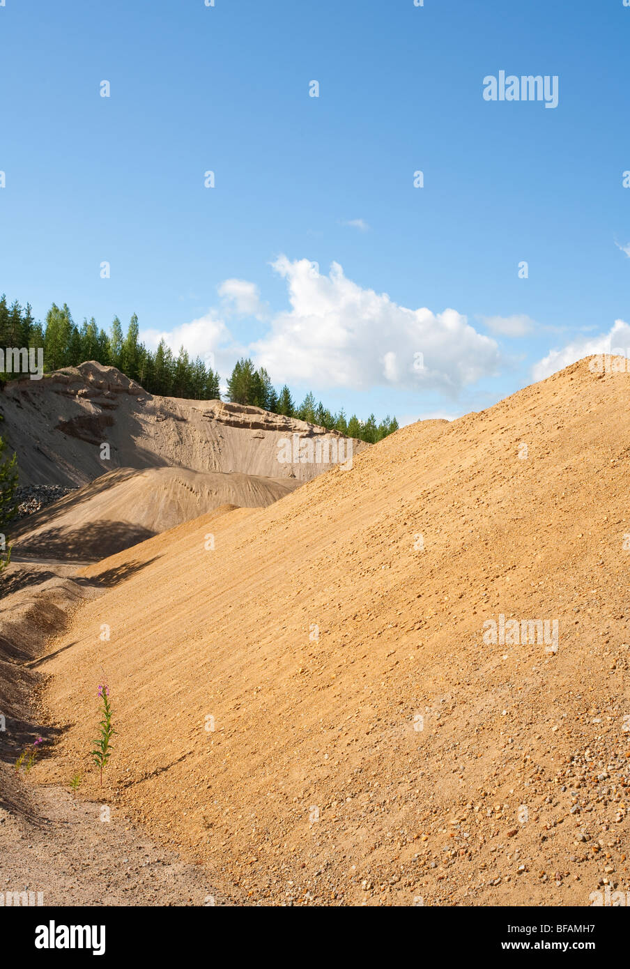 Sand pile at sand quarrying area , Finland Stock Photo - Alamy
