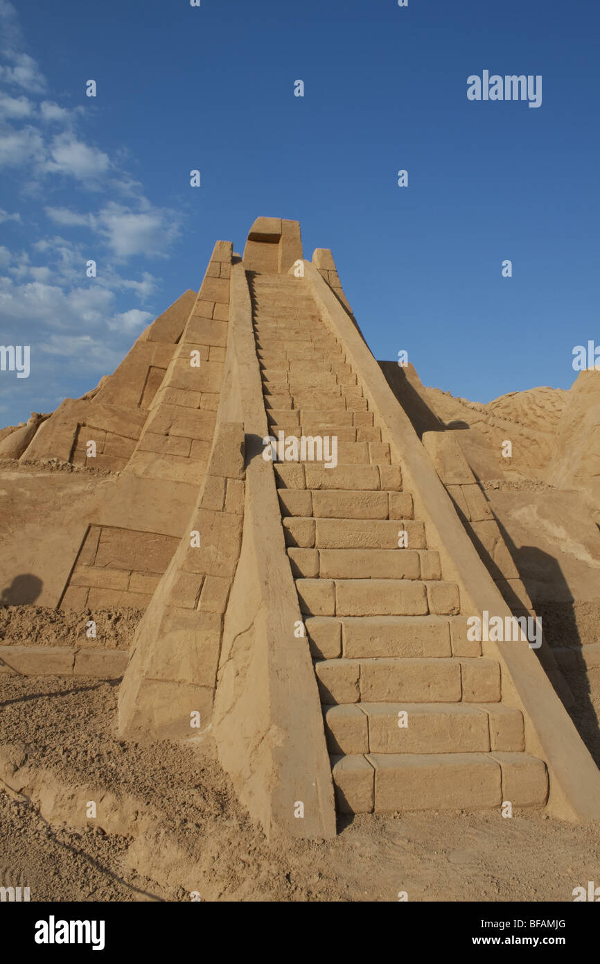 Sand sculpture of pyramids Stock Photo - Alamy