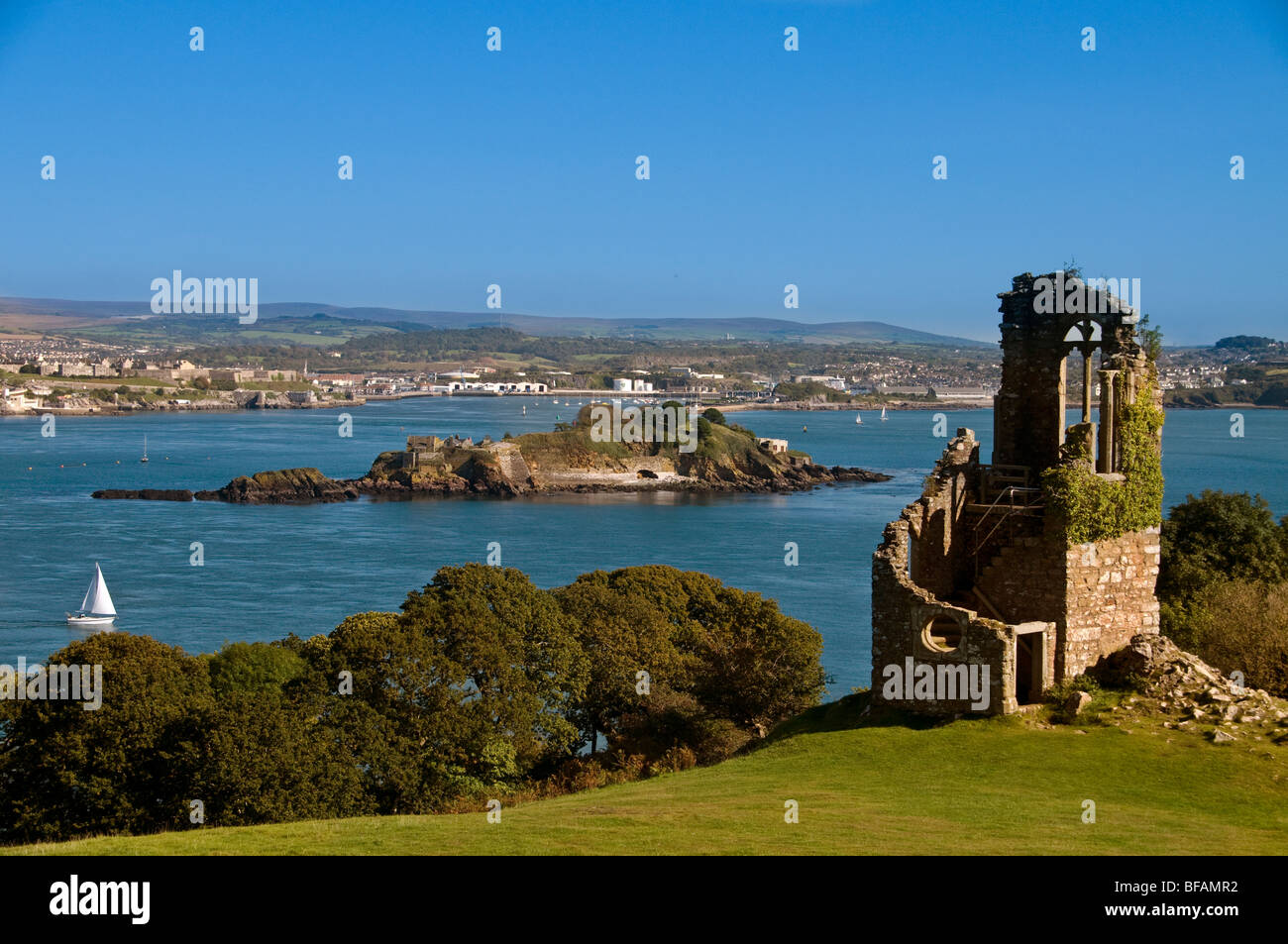 Plymouth Sound and Drake's Island Stock Photo - Alamy