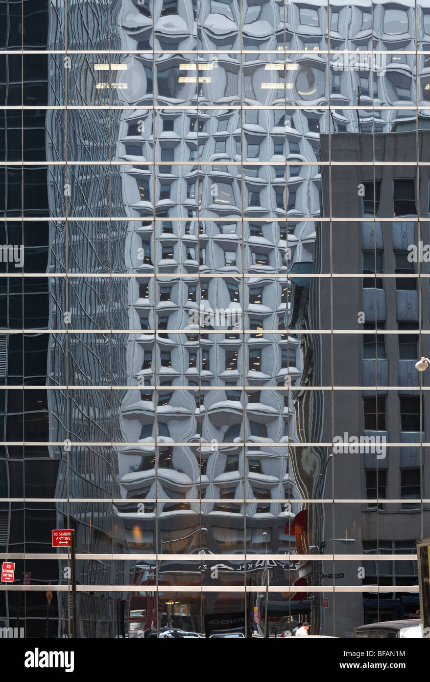 Reflections of office buildings in another office building Stock Photo ...