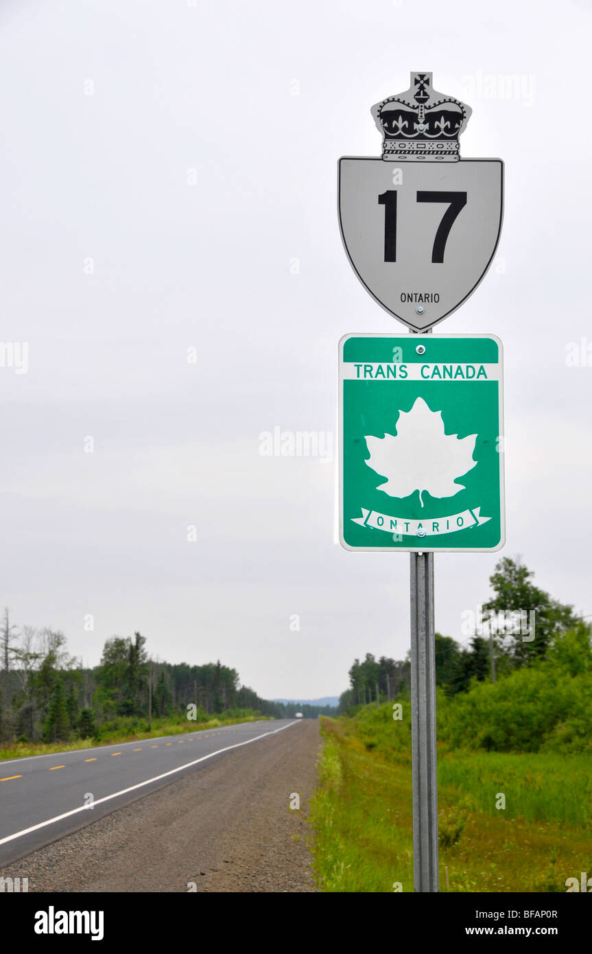 Highway 17 and Trans Canada Ontario Lake Superior Circle Tour sign ...