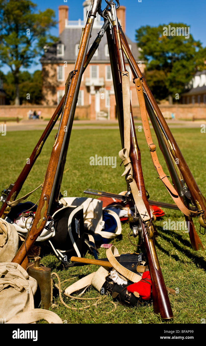 Vertical Musket Pointing From Colonial Times