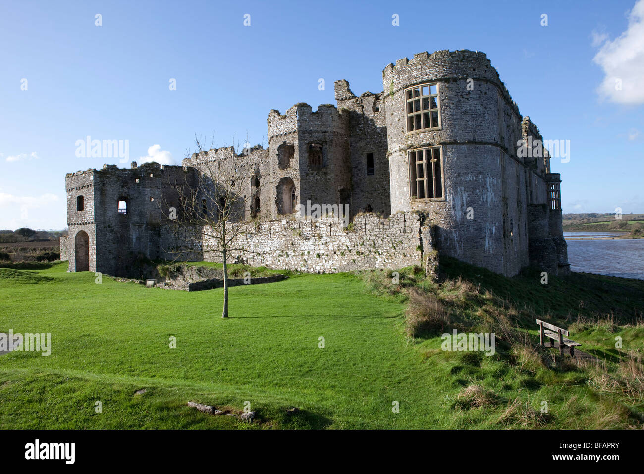 Carew castle Pembrokeshire, Wales Stock Photo - Alamy