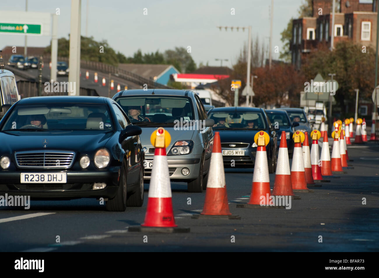 Traffic cones in roadworks hi-res stock photography and images - Alamy