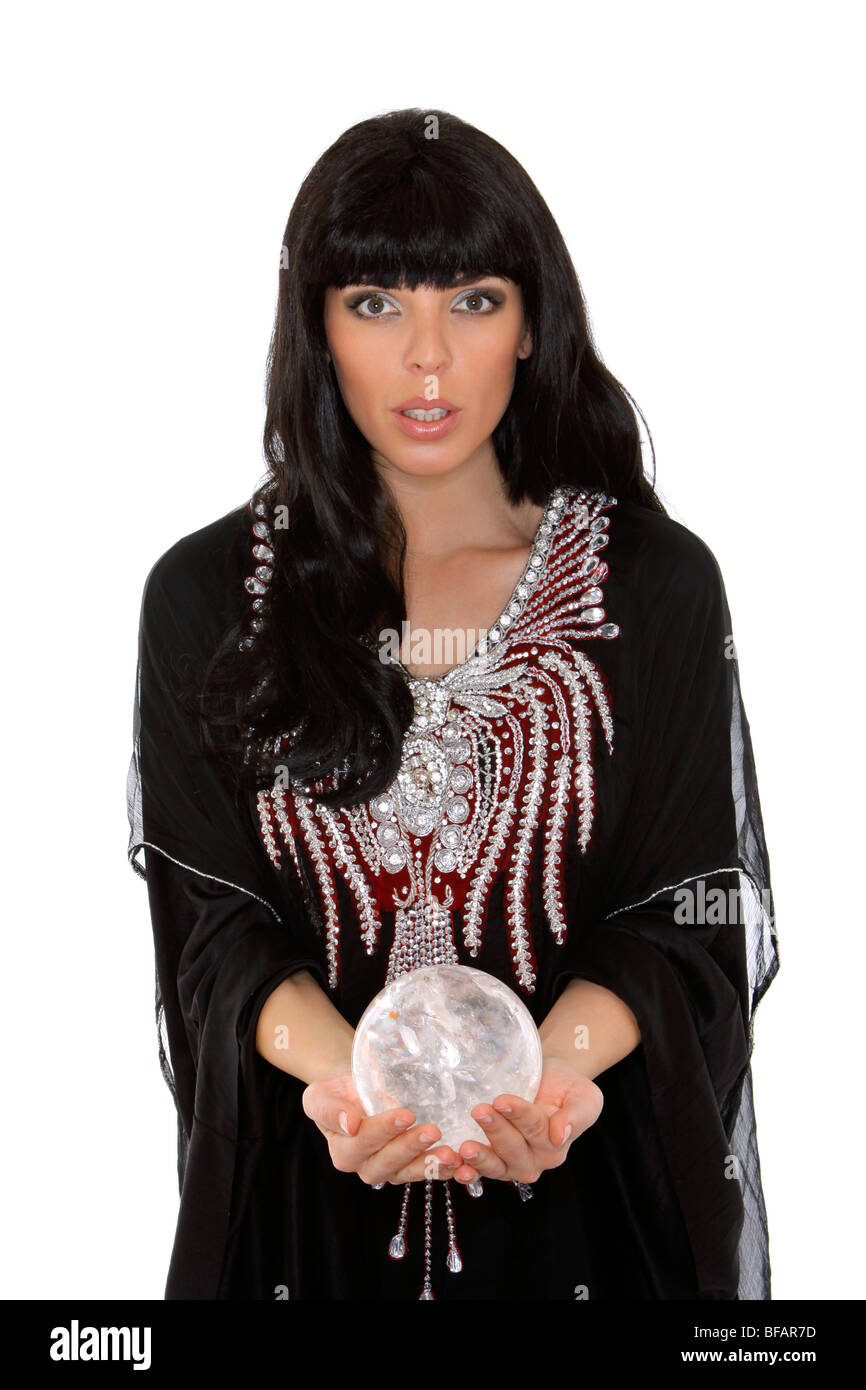 fortune teller with crystal ball Stock Photo - Alamy